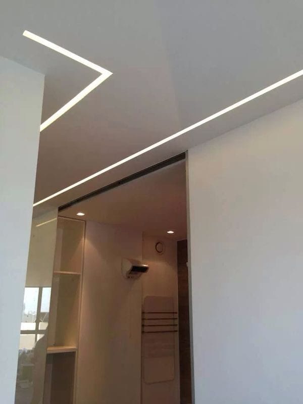 Linear Cove Plaster Recessed LED Profile - Light & Green | Lighting