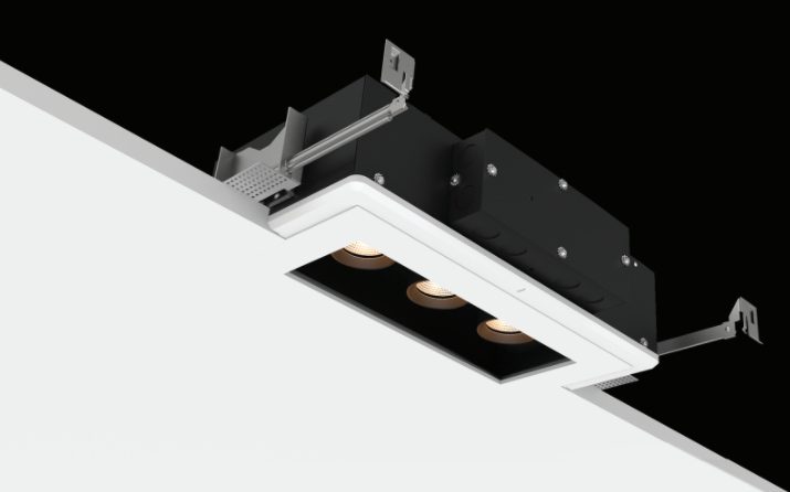 Narrowline Narrow Multi-Cell Recessed Downlight - 1x10 - Light & Green ...